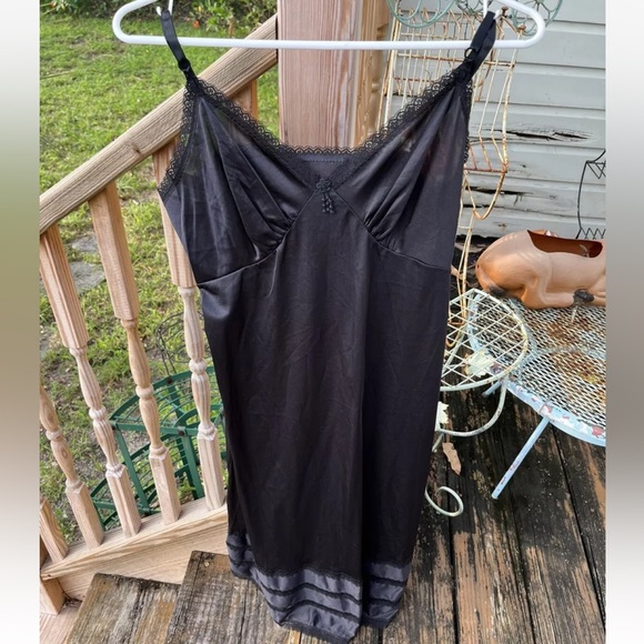 Sears | Intimates & Sleepwear | Sears Lingerie Satin Slinky Black Lace ...